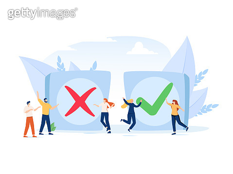 Vector illustration, filling completed not completed, marking important ...