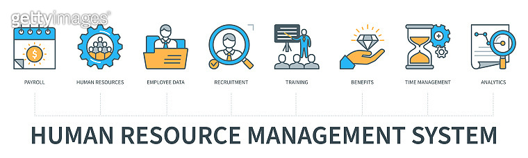 Human resource management system vector infographics (1356510895) - 게티이미지뱅크