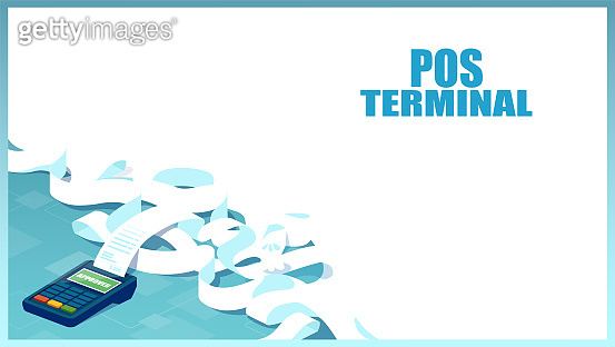 Vector of a POS terminal with a very long receipt (1296386617) 일러스트, 무료 ...