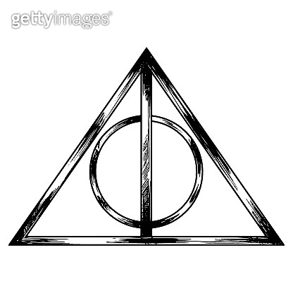 Triangle, line, circle. Deathly Hallows vector sign. 이미지 (1356952644 ...