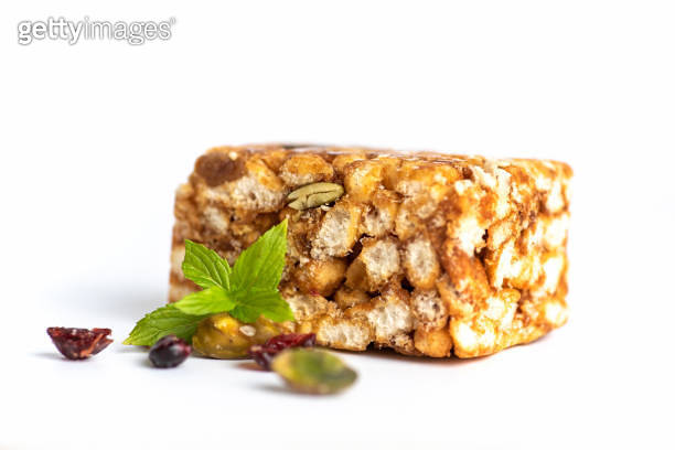 Caramel treats Chinese traditional dessert named Soft Flour Sachima ...