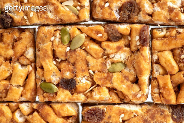 Caramel treats Chinese traditional dessert named Soft Flour Sachima ...