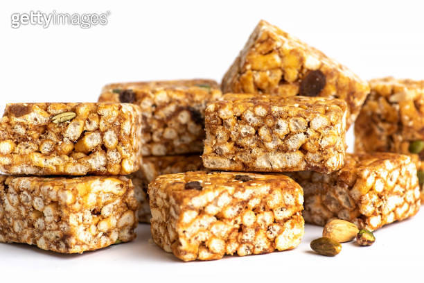 Caramel treats Chinese traditional dessert named Soft Flour Sachima ...