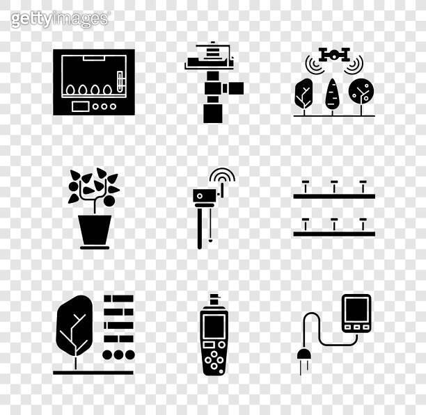 Set Incubator for eggs, Automatic irrigation sprinklers, Smart farm ...