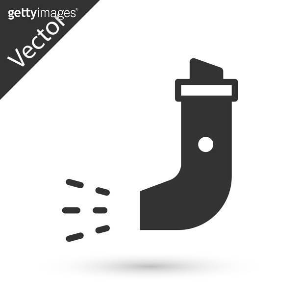 Grey Inhaler icon isolated on white background. Breather for cough ...