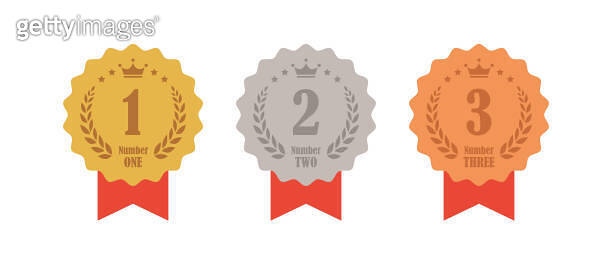 Gold, silver and bronze 1st, 2nd and 3rd ranking icon set 이미지 ...