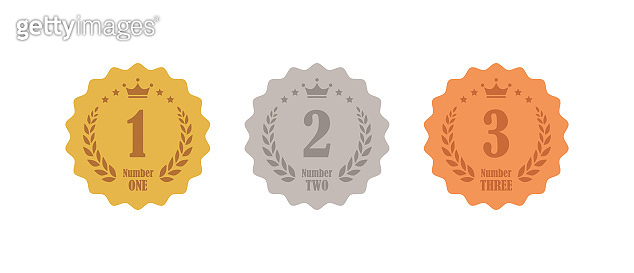 Gold, silver and bronze 1st, 2nd and 3rd ranking icon set (1315535393 ...