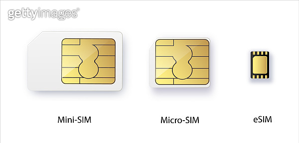 SIM card. Smart cellular wireless communication gsm chip, electronics ...