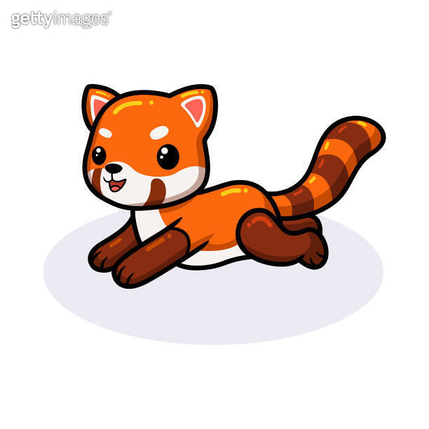 Cute little red panda cartoon running 이미지 (1349503086) - 게티이미지뱅크