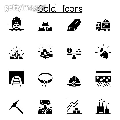Gold icon set vector illustration graphic design (1322149749) 일러스트, 무료 ...