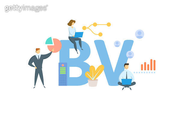 BV, Book Value. Concept with keyword, people and icons. Flat vector ...
