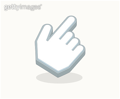 Cursor Hand, Computer Mouse Icon. Isolated On White stock vector ...