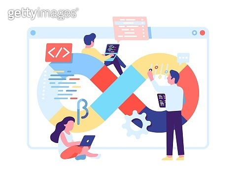 Devops engineers. Program product building. Coordinated teamwork. Software developers ...