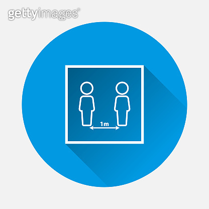 Vector icon need to keep distance between people icon on blue ...