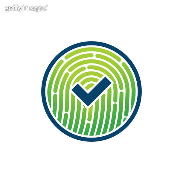 Fingerprint Check Logo Template Design Vector, Emblem, Design Concept ...