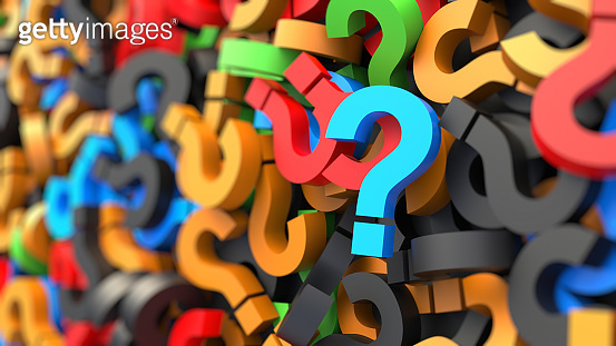 Colored question marks background, FAQ Concept 이미지 (1306716752) - 게티이미지뱅크
