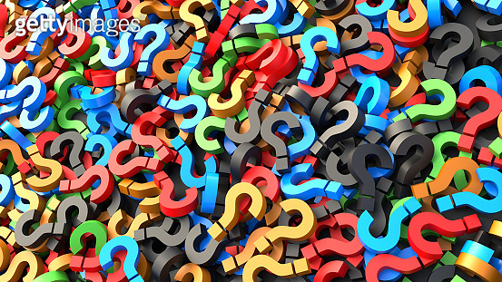 Colored question marks background, FAQ Concept 이미지 (1308343444) - 게티이미지뱅크