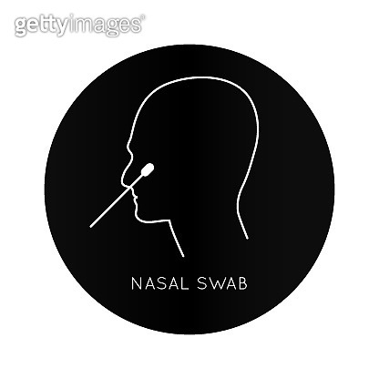 Medical laboratory analysis outline logo. Covid-19 PCR virus test ...