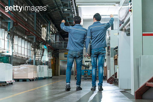 successful engineer teamwork casual positive converation working ...