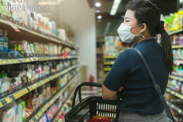 new normal after covid epidemic young smart asian female shopping new ...