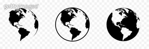 Earth Globe. World Map in circle. Earth Globes collection. World Map in ...