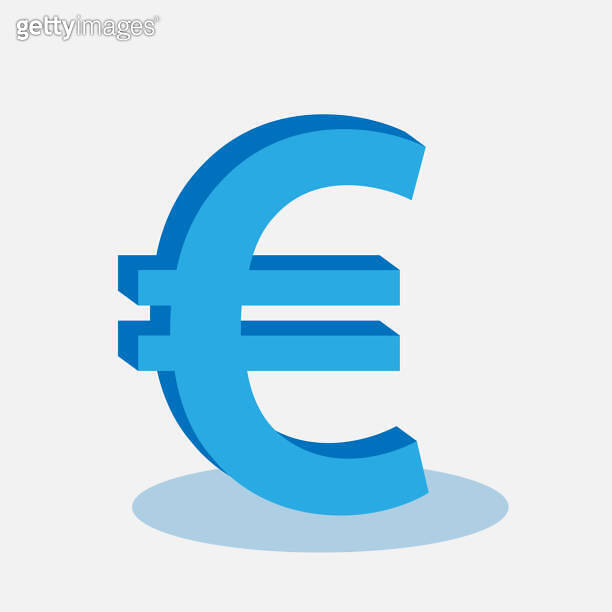 Blue-colored Euro symbol. 이미지 (1325089474) - 게티이미지뱅크