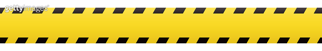 Barricade tape. Seamless boundary line. Yellow and black barrier tape ...