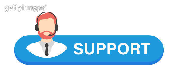 Technical Support Button. Template Concept Flat Design Icon. Hotline ...