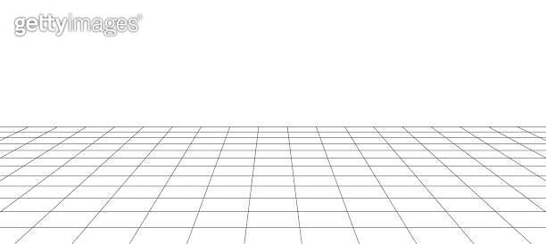 Perspective 3D Grid. Screen Graph Paper Sheet. Texture Template. Vector ...