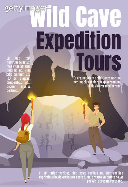 Wild cave expedition tours magazine cover template. Journal mockup ...