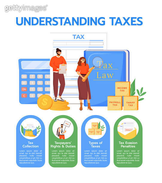 Understanding taxes flat color vector informational infographic ...