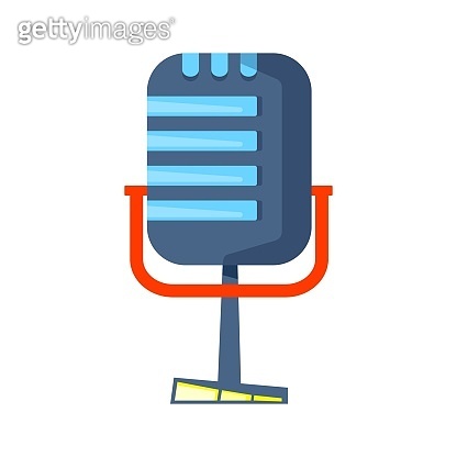 Microphone vector icon for media podcast, media hosting. Design ...