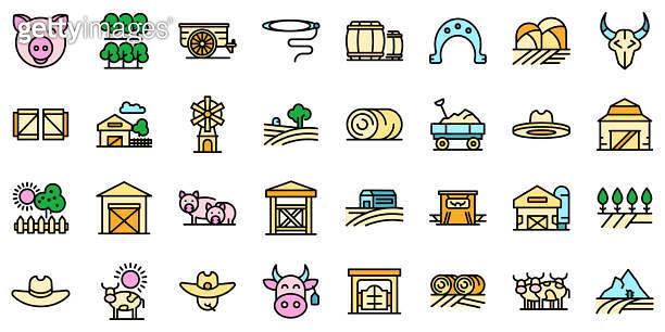 Ranch icons set vector flat (1358410880) 일러스트, 무료 일러스트 - 게티이미지뱅크