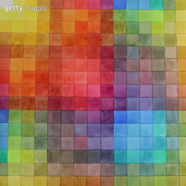 Watercolor abstract colorful multicolor square palette for artist ...