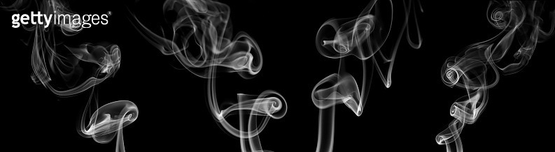 swirling movement of white smoke group 이미지 (1346904688) - 게티이미지뱅크