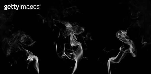 swirling movement of white smoke group 이미지 (1346904757) - 게티이미지뱅크