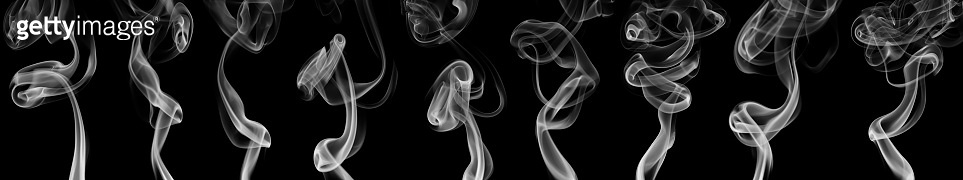swirling movement of white smoke group 이미지 (1346906142) - 게티이미지뱅크