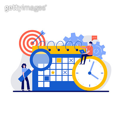 Time management, effective time spending, time planning concept with ...