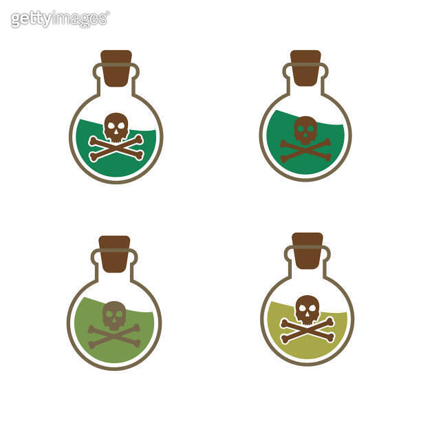 Poison or venom bottle with skull and crossbones vector icon 이미지 ...