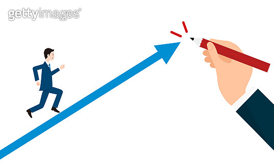 Growth image,boss and subordinate,hand drawing arrow,vector ...