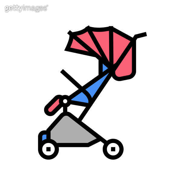 stroller walk baby color icon vector illustration 이미지 (1320093960) - 게티 ...