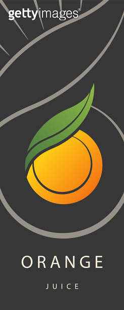 Sunny orange flavor juice packaging design template.Abstract bright ...