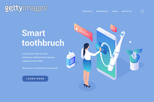 Dental smart toothbrush. Digital brush with gum massage and control via ...