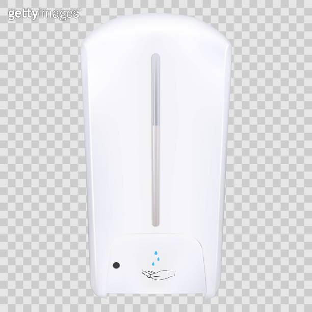 Hand sanitizer. Alcohol-based hand rub. Rubbing alcohol. Wall mounted ...
