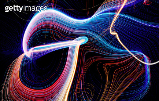 3d render of abstract art 4d background with part of surreal wavy curve ...