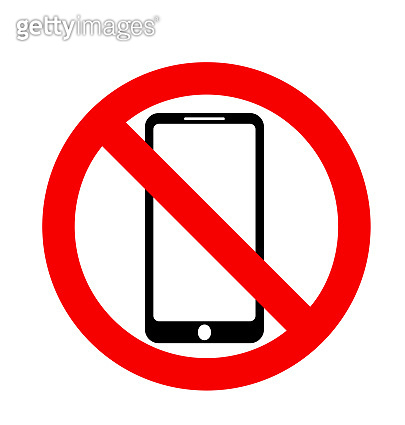 phone not allowed icon, smartphone ban vector symbol on white ...