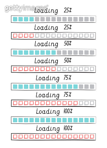 Loading progress bar vector style in doodle style. Updated progress ...