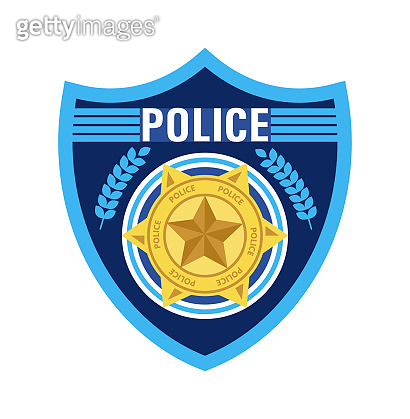 Police badge vector. Sheriff, marshal label illustrations. Law ...