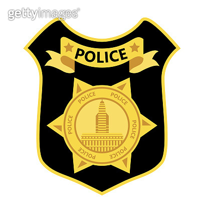 Police badge vector. Sheriff, marshal label illustrations. Law ...