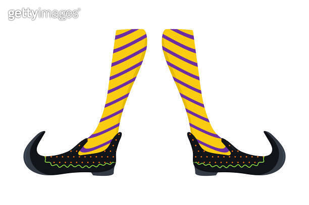 Witches leg vector. Halloween funny, scary feet boots. 이미지 (1337791978 ...